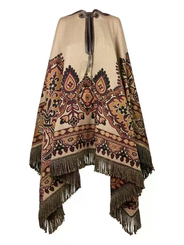 Etro Floral-paisley Jacquard Cape - Neutrals