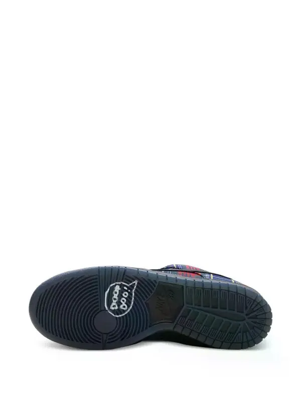 Nike Sb Dunk Low Tartan Pompom Sneakers - Blue