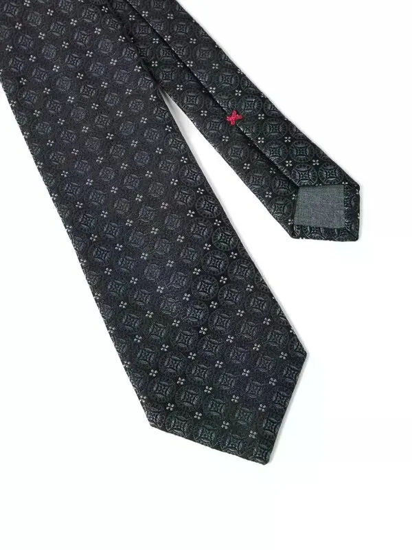 Brunello Cucinelli Geometric-patterned Silk Neck Tie - Grey