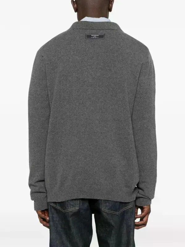 Balmain Polo-collar Sweater - Grey