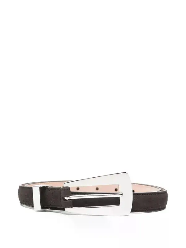 Khaite Small Lucca Suede Belt - Brown