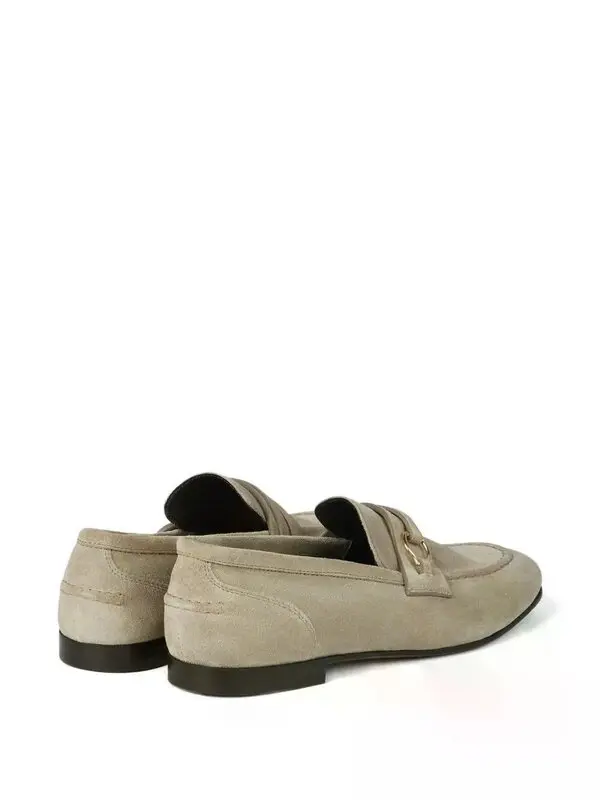 Brunello Cucinelli Suede Loafers With Metal Detail