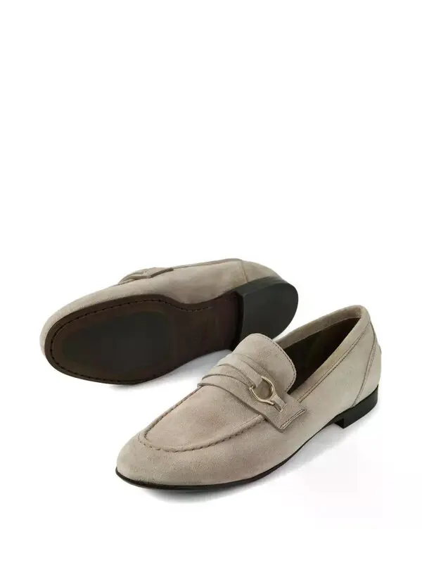 Brunello Cucinelli Suede Loafers With Metal Detail