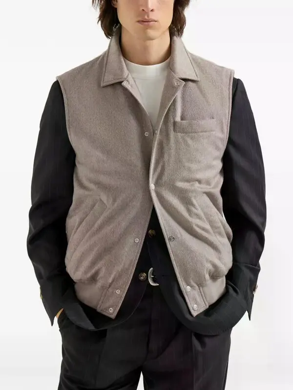 Brunello Cucinelli Flannel Padded Gilet - Neutrals