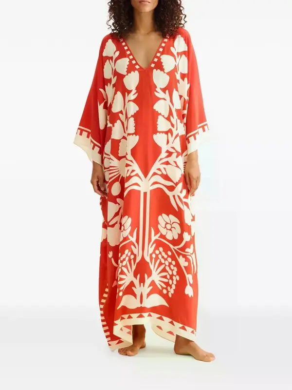 ERES Holi Printed Kaftan - Red