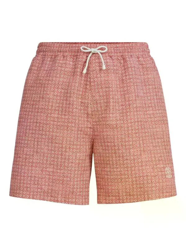Brunello Cucinelli Flower-print Swim Shorts - Orange