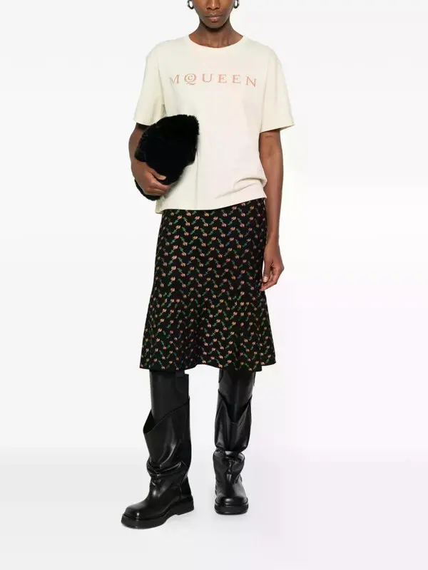 Alexander McQueen Logo T-shirt - Neutrals