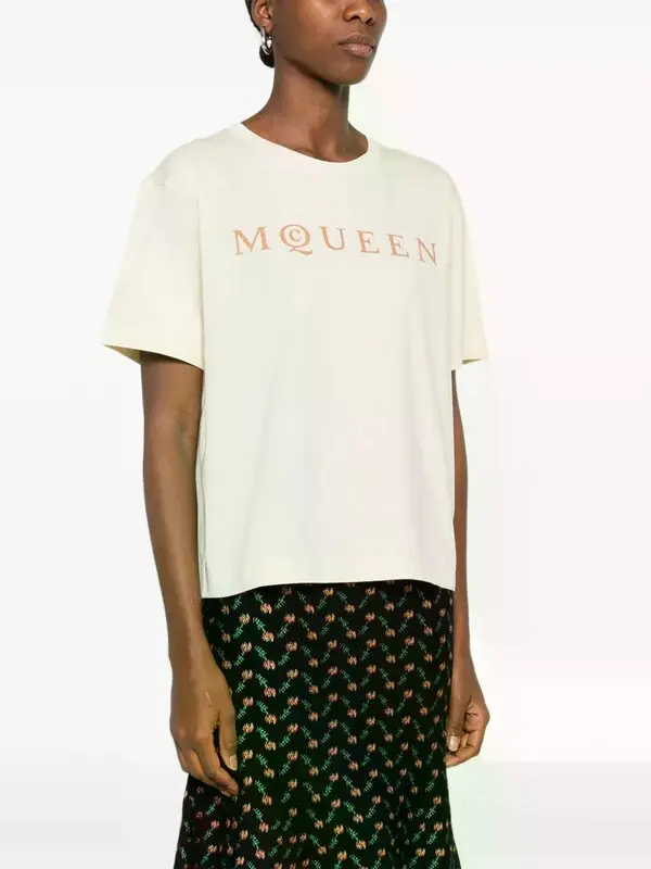 Alexander McQueen Logo T-shirt - Neutrals