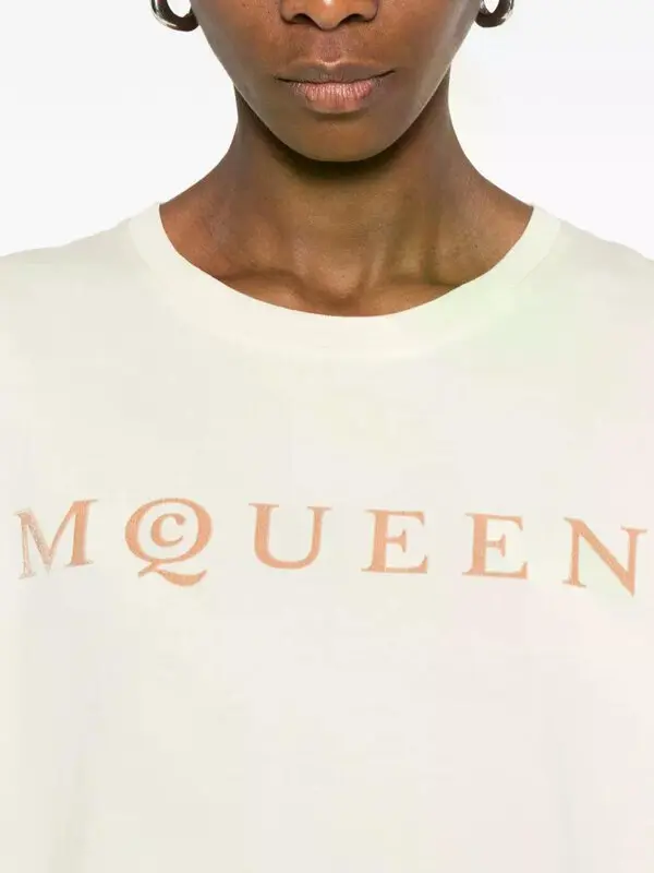 Alexander McQueen Logo T-shirt - Neutrals