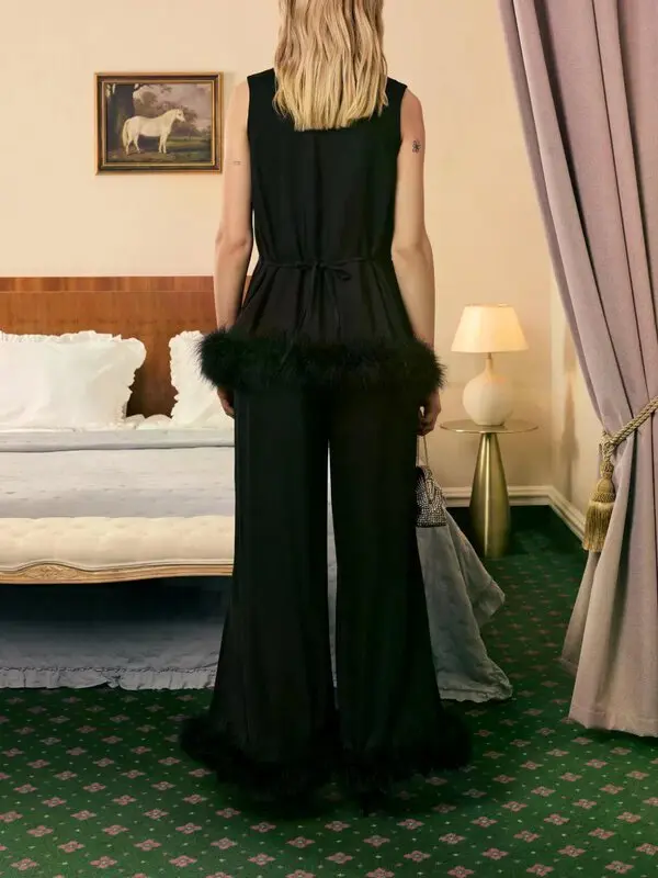 Sleeper Bisou Bisou Feather Trimmed Top