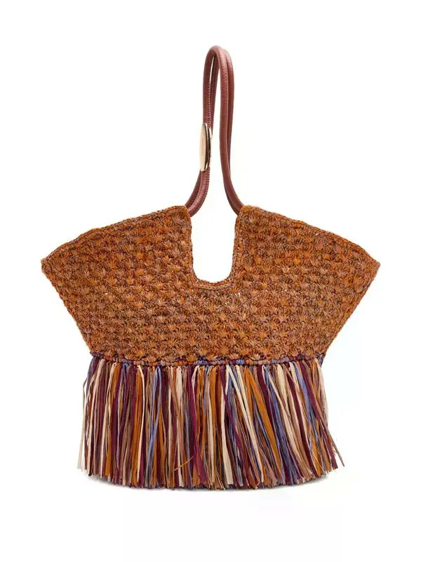 Zimmermann Golden Time Fringed Tote Bag - Brown
