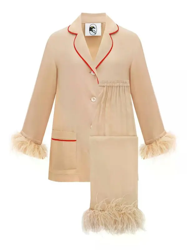 Sleeper Party Detachable-feathers Pajama - Neutrals