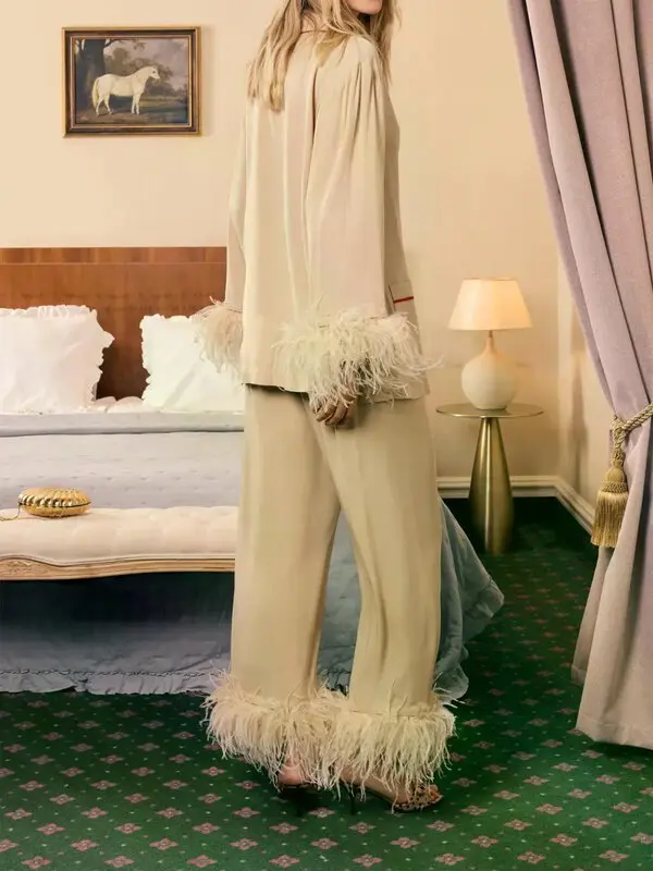 Sleeper Party Detachable-feathers Pajama - Neutrals