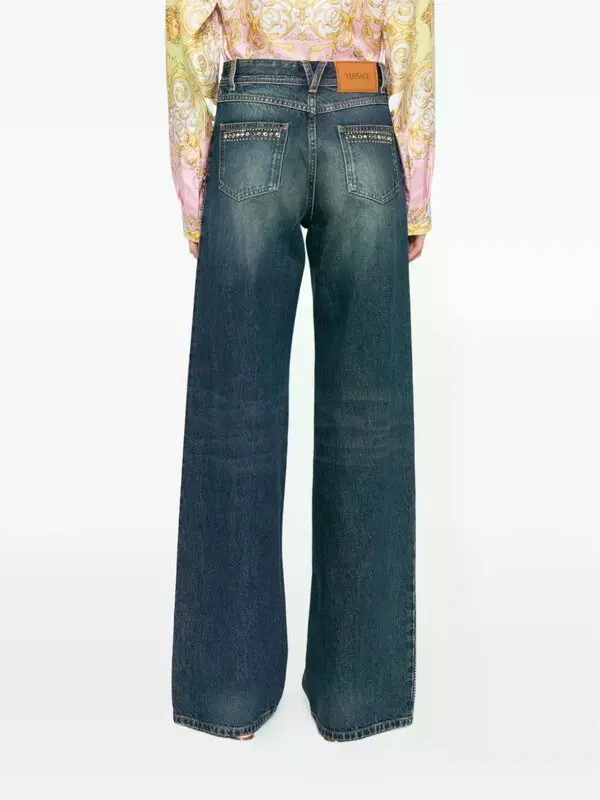 Versace Stud-embellished Straight-leg Jeans
