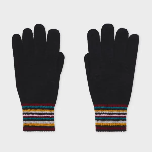 Paul Smith Merino Wool 'signature Stripe' Gloves - Multicolour