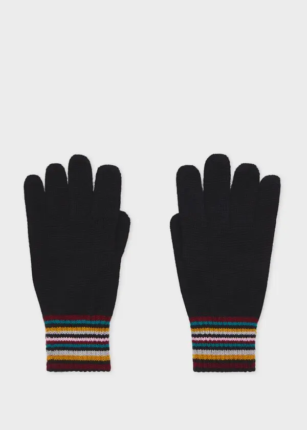Paul Smith Merino Wool 'signature Stripe' Gloves