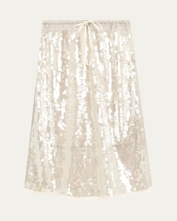 3.1 Phillip Lim Sequined Drawstring Midi Skirt