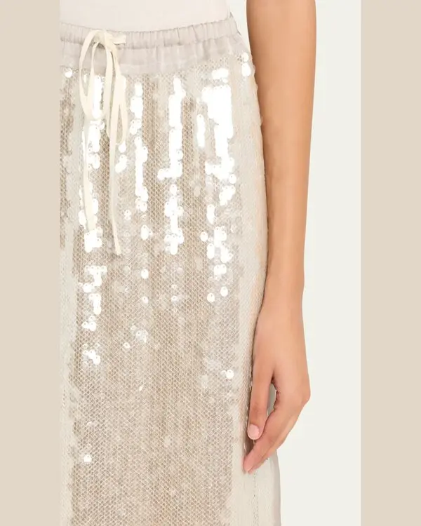 3.1 Phillip Lim Sequined Drawstring Midi Skirt