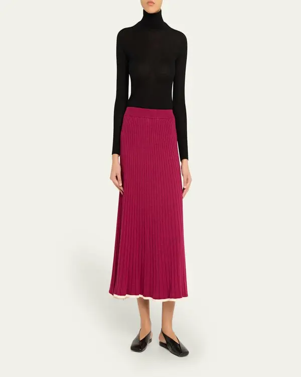 Anna Quan Felicia Rib-knit Midi Skirt