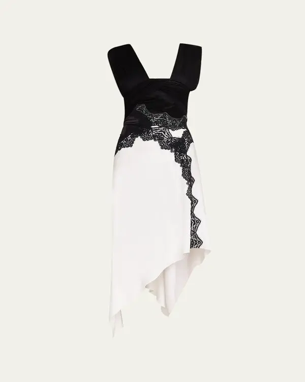 Christopher Esber Baile Wrapped Tulle Tank Dress - White/black