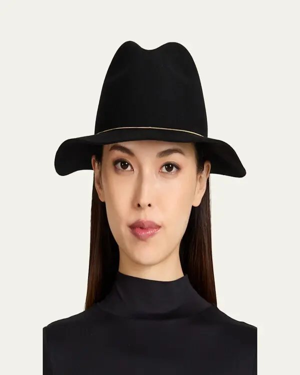Eugenia Kim Wool Felt Fedora With Goldtone Chain