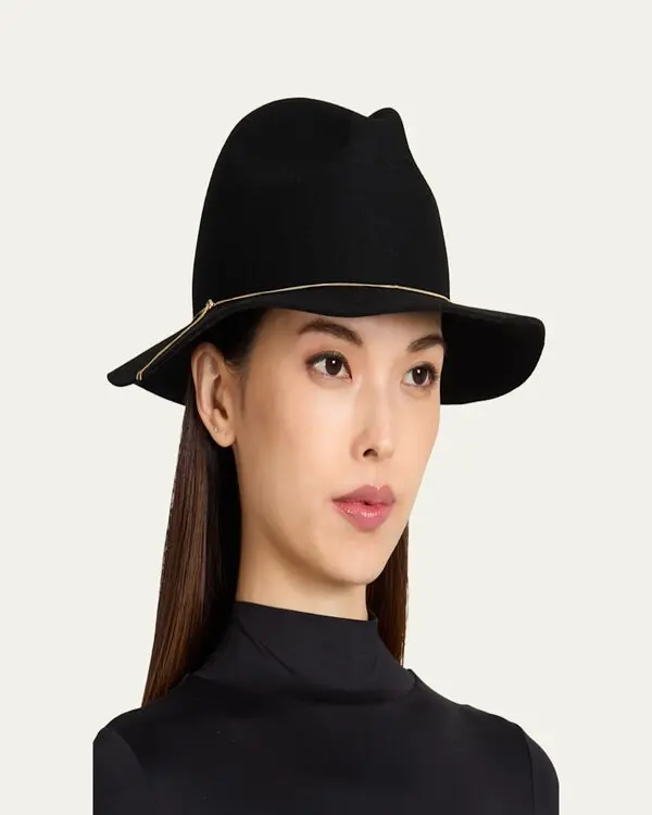 Eugenia Kim Wool Felt Fedora With Goldtone Chain