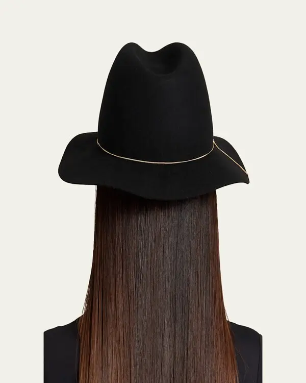 Eugenia Kim Wool Felt Fedora With Goldtone Chain