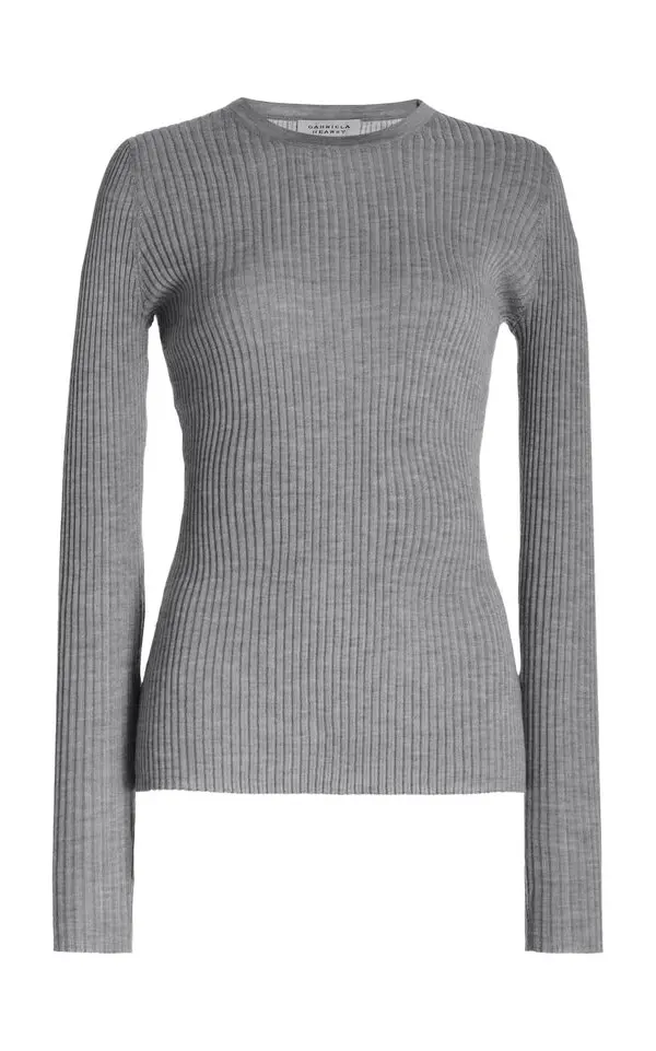 Gabriela Hearst Browning Knit Sweater - Heather Grey