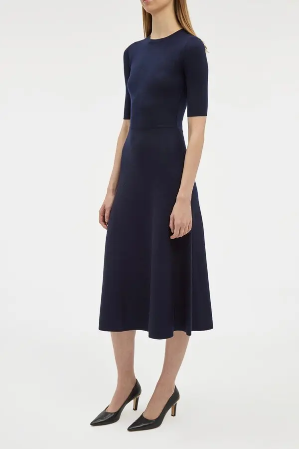 Gabriela Hearst Seymore Knit Midi Dress - Dark Navy