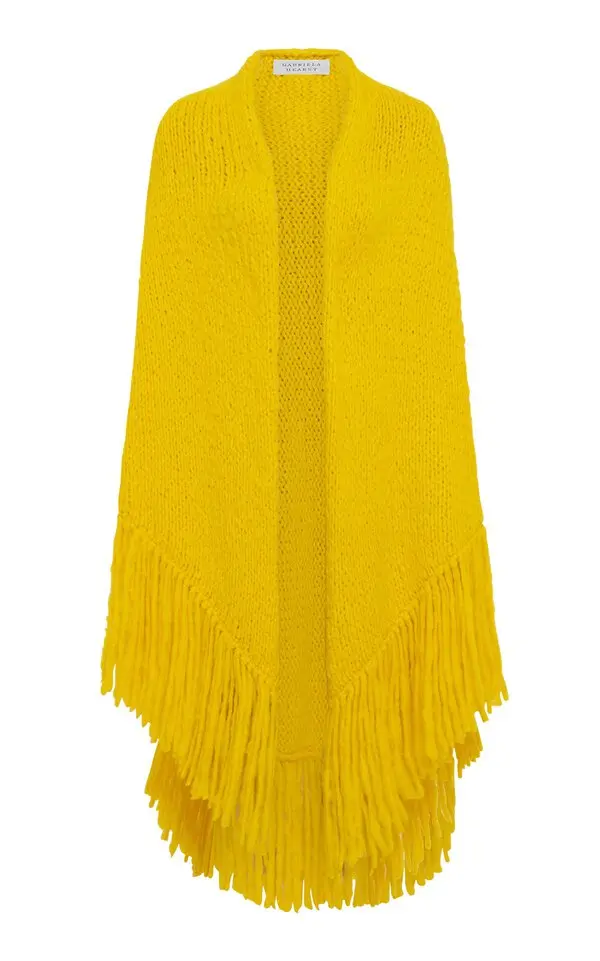 Gabriela Hearst Lauren Knit Wrap In Welfat Cashmere - Cadmium Yellow