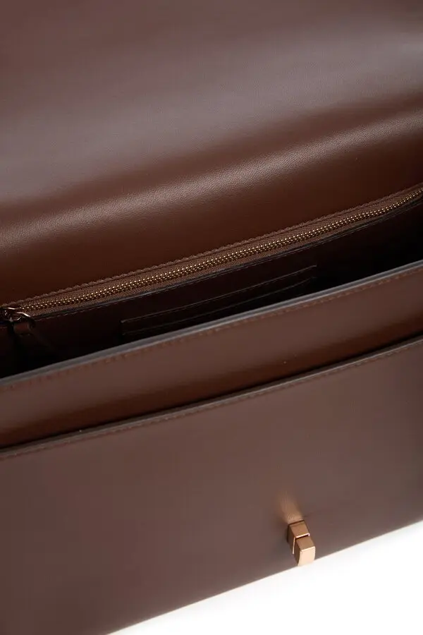 Gabriela Hearst Large Leonora Flap Bag - Chocolate