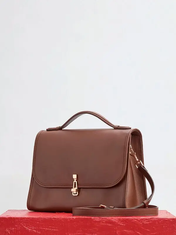Gabriela Hearst Large Leonora Flap Bag - Chocolate