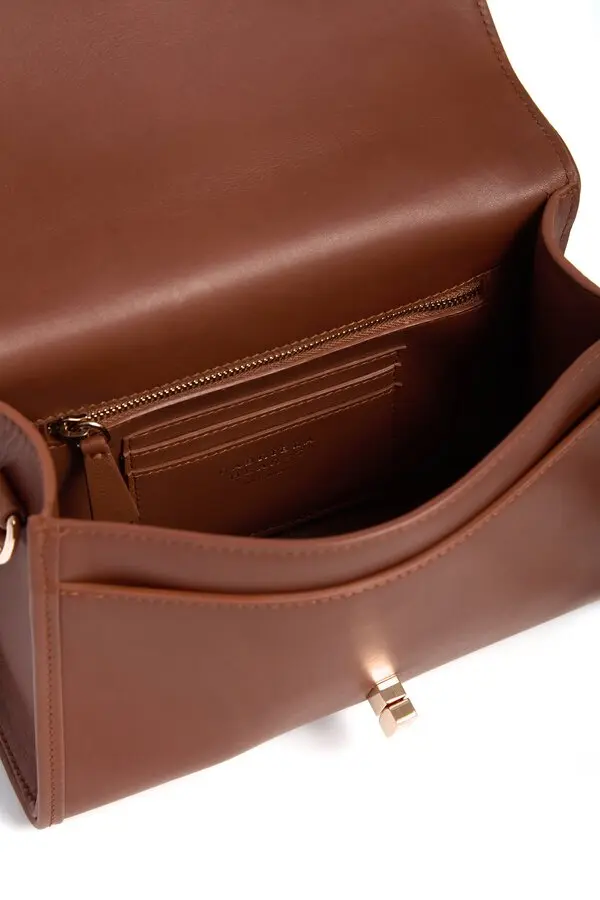 Gabriela Hearst Small Leonora Flap Bag - Cognac