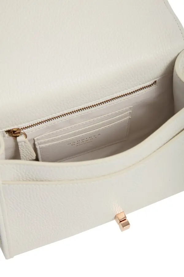 Gabriela Hearst Small Leonora Flap Bag In Textured Leather - Ivory