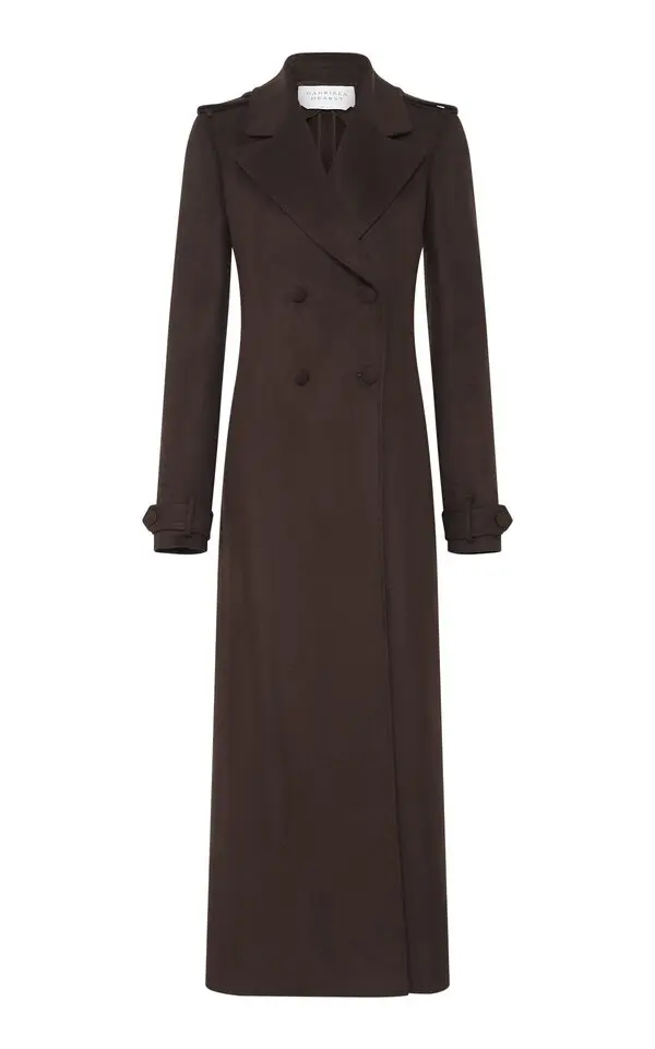 Gabriela Hearst Houstt Trench Coat In Winter Silk - Chocolate