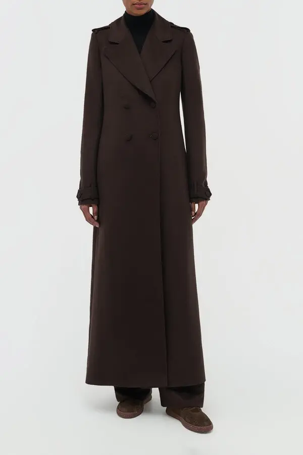 Gabriela Hearst Houstt Trench Coat In Winter Silk - Chocolate