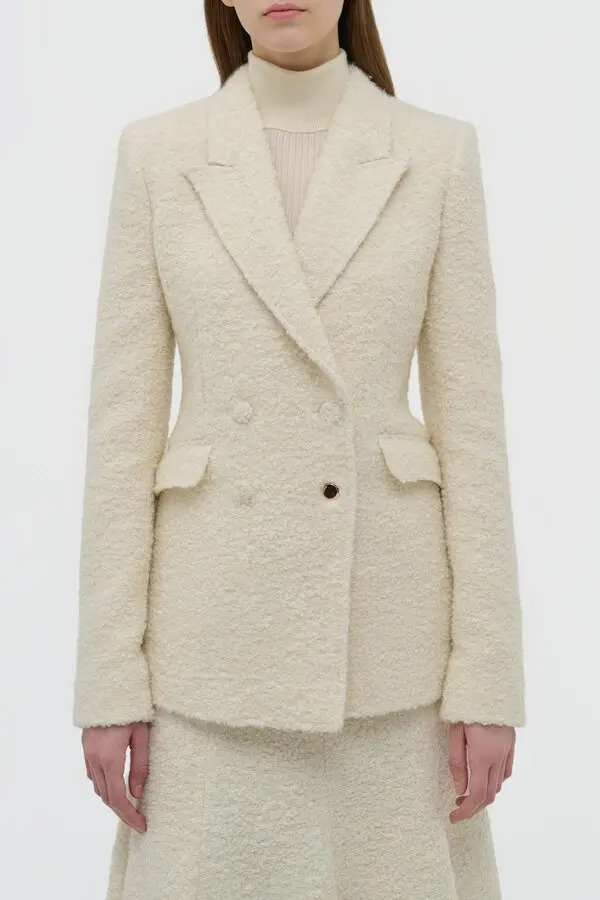Gabriela Hearst Stephanie Recycled Cashmere Boucle Blazer - Ivory