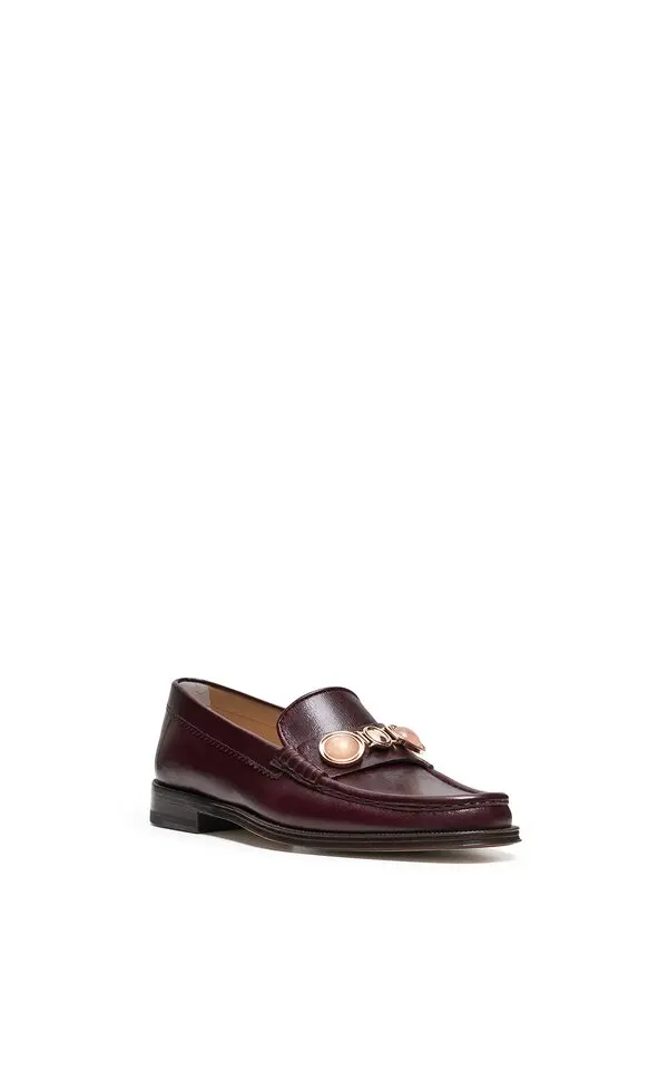 Gabriela Hearst Melchora Leather Loafers With Precious Stone Detail