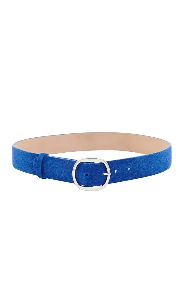Gabriela Hearst Elster Buckle Suede Belt - Cobalt