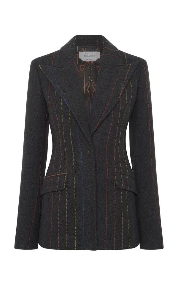 Gabriela Hearst Leiva Pinstripe Wool Cashmere Blazer