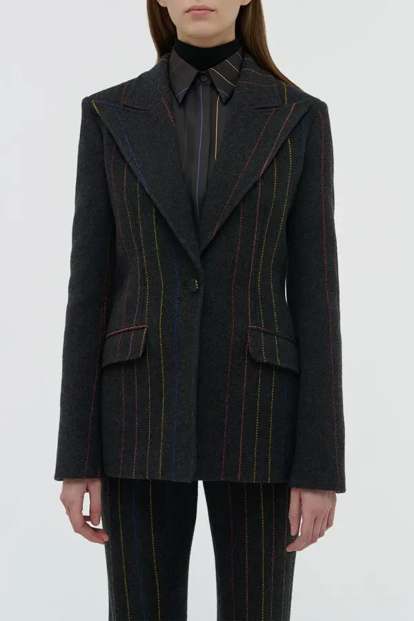 Gabriela Hearst Leiva Pinstripe Wool Cashmere Blazer