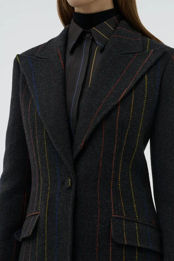 Gabriela Hearst Leiva Pinstripe Wool Cashmere Blazer