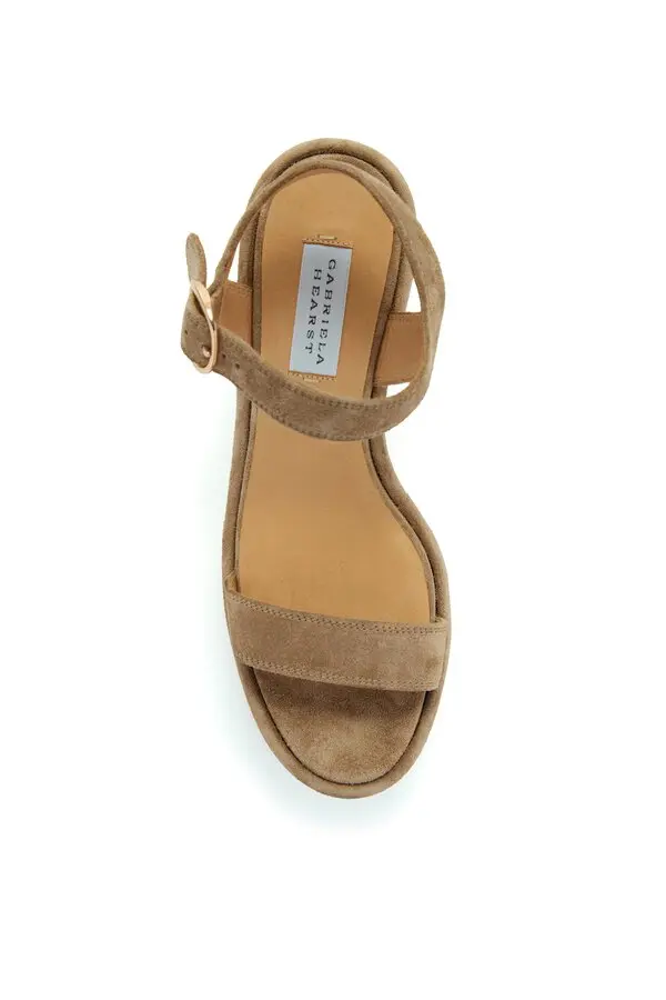 Gabriela Hearst Iman Platform Suede Sandals - Sand