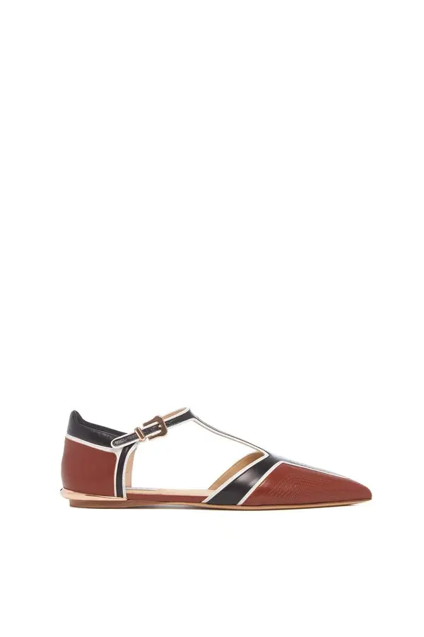 Gabriela Hearst Leya Moto T-strap Flat Shoe