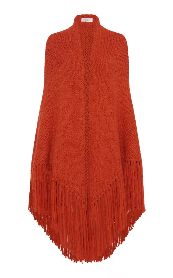 Gabriela Hearst Lauren Knit Wrap In Welfat Cashmere - Antelope Orange