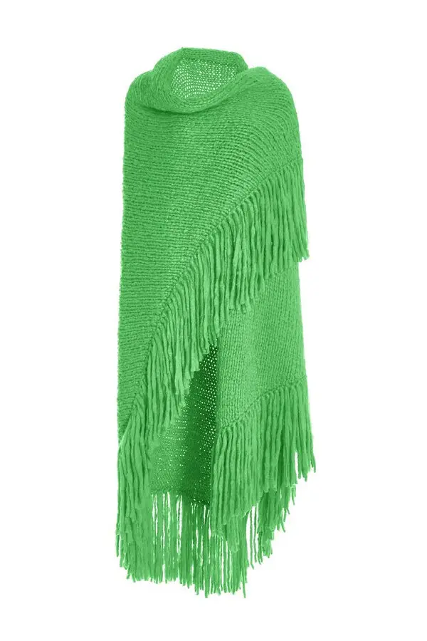 Gabriela Hearst Lauren Knit Wrap In Welfat Cashmere - Fluorescent Green