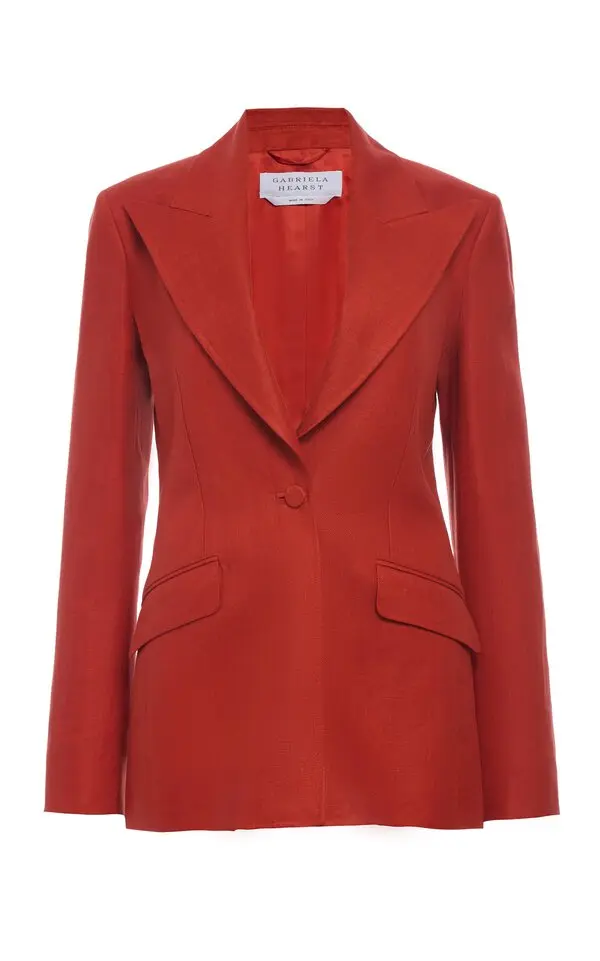 Gabriela Hearst Leiva Linen Twill Blazer - Antelope Orange