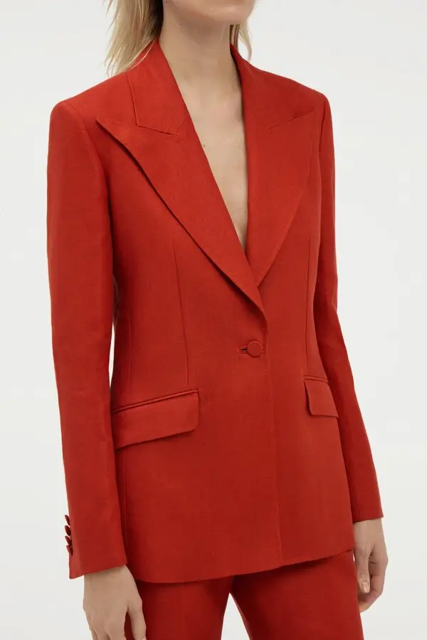 Gabriela Hearst Leiva Linen Twill Blazer - Antelope Orange