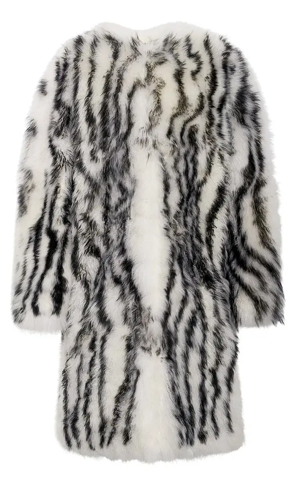 Gabriela Hearst Ebel Cashmere Shearling Coat - Ivory/black