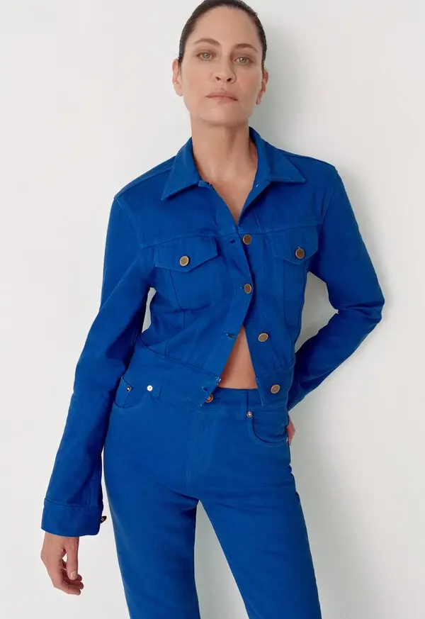 Gabriela Hearst Bronte Recycled Cotton Denim Jacket - Cobalt